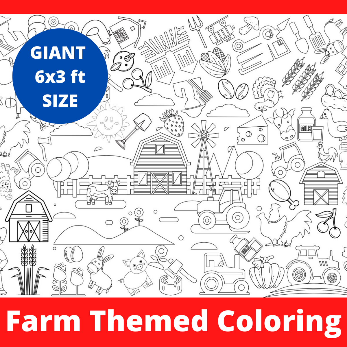 coloring pages farm theme