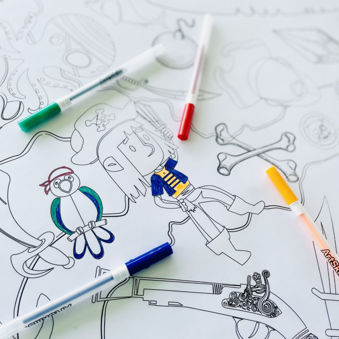 Pirate Coloring Tablecloth – Creative Crayons Workshop