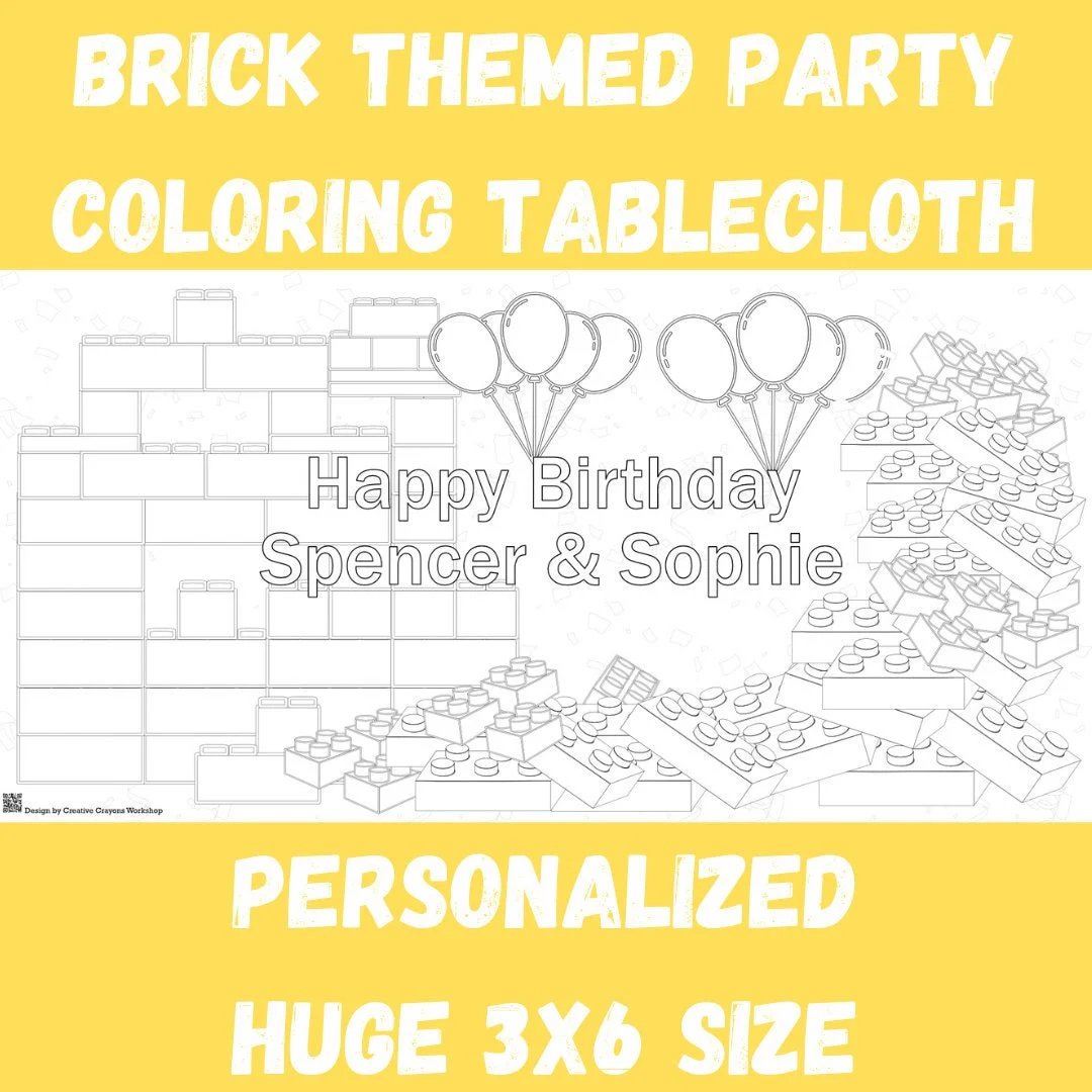 Brick Themed Coloring Tablecloth – Creative Crayons Workshop