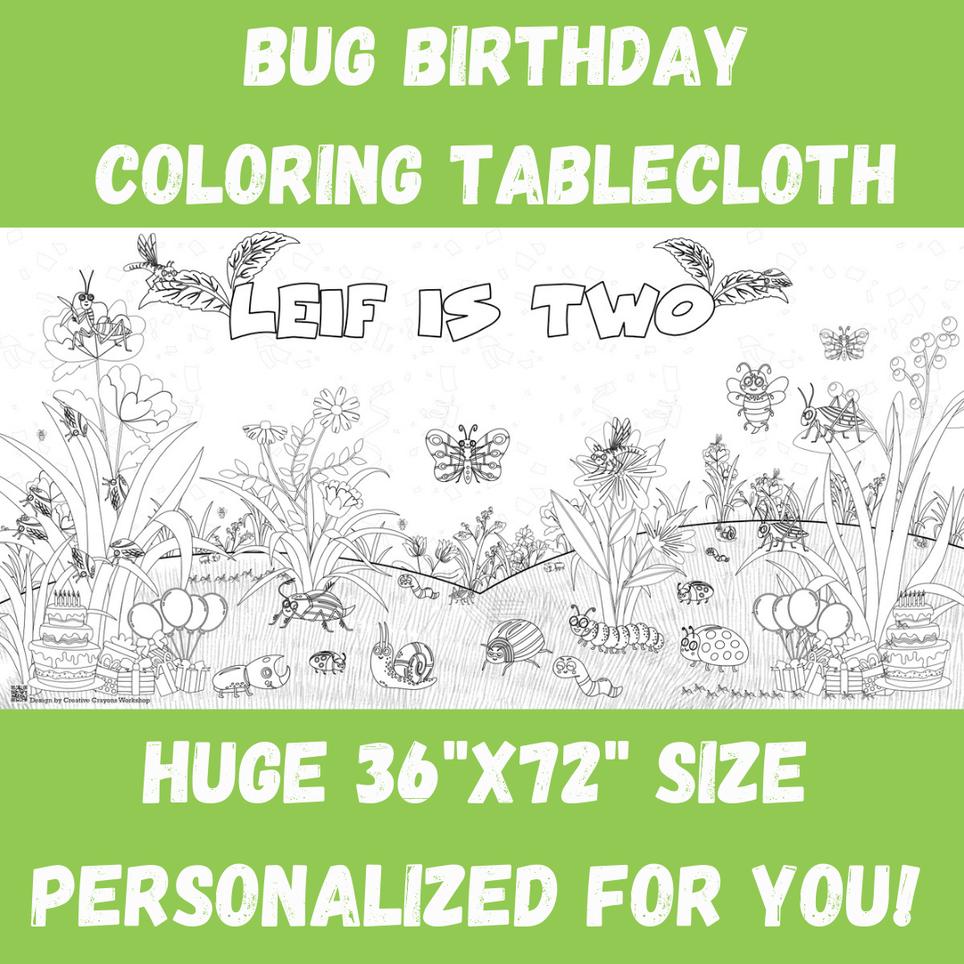 Bugs Coloring Tablecloth – Creative Crayons Workshop