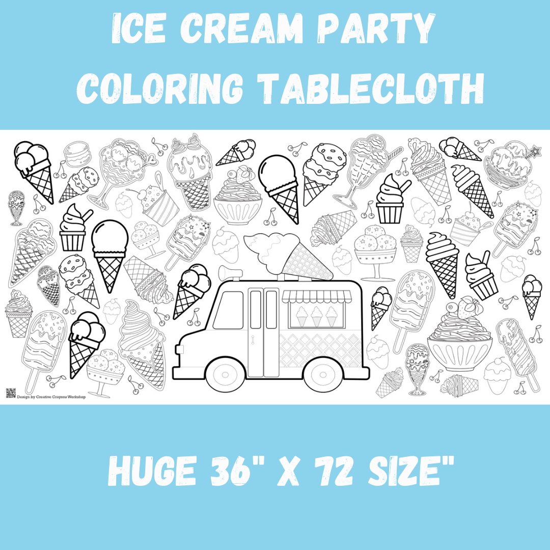 Ice Cream Coloring Tablecloth – Creative Crayons Workshop