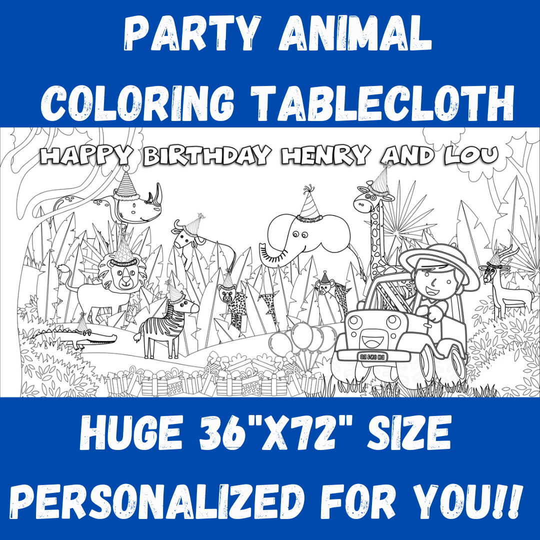 Party Animal Coloring Tablecloth – Creative Crayons Workshop