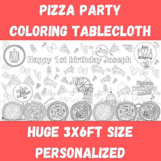 Pizza Party Coloring Table Cover – Creative Crayons Workshop