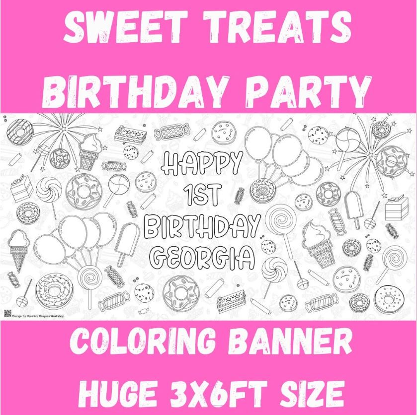 Sweet Birthday Coloring Tablecloth – Creative Crayons Workshop