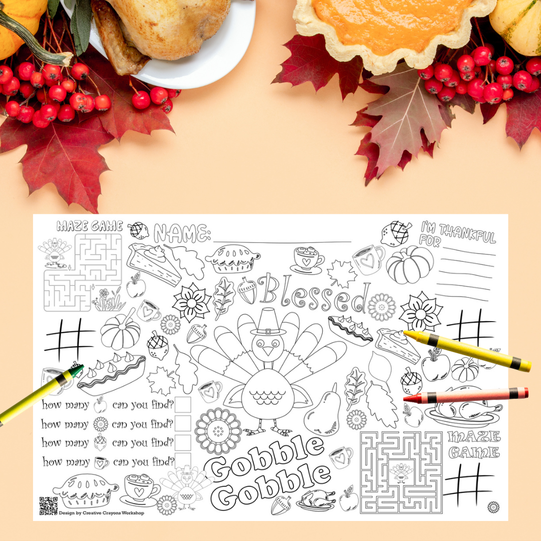 Thanksgiving Activity Placemats – Creative Crayons Workshop