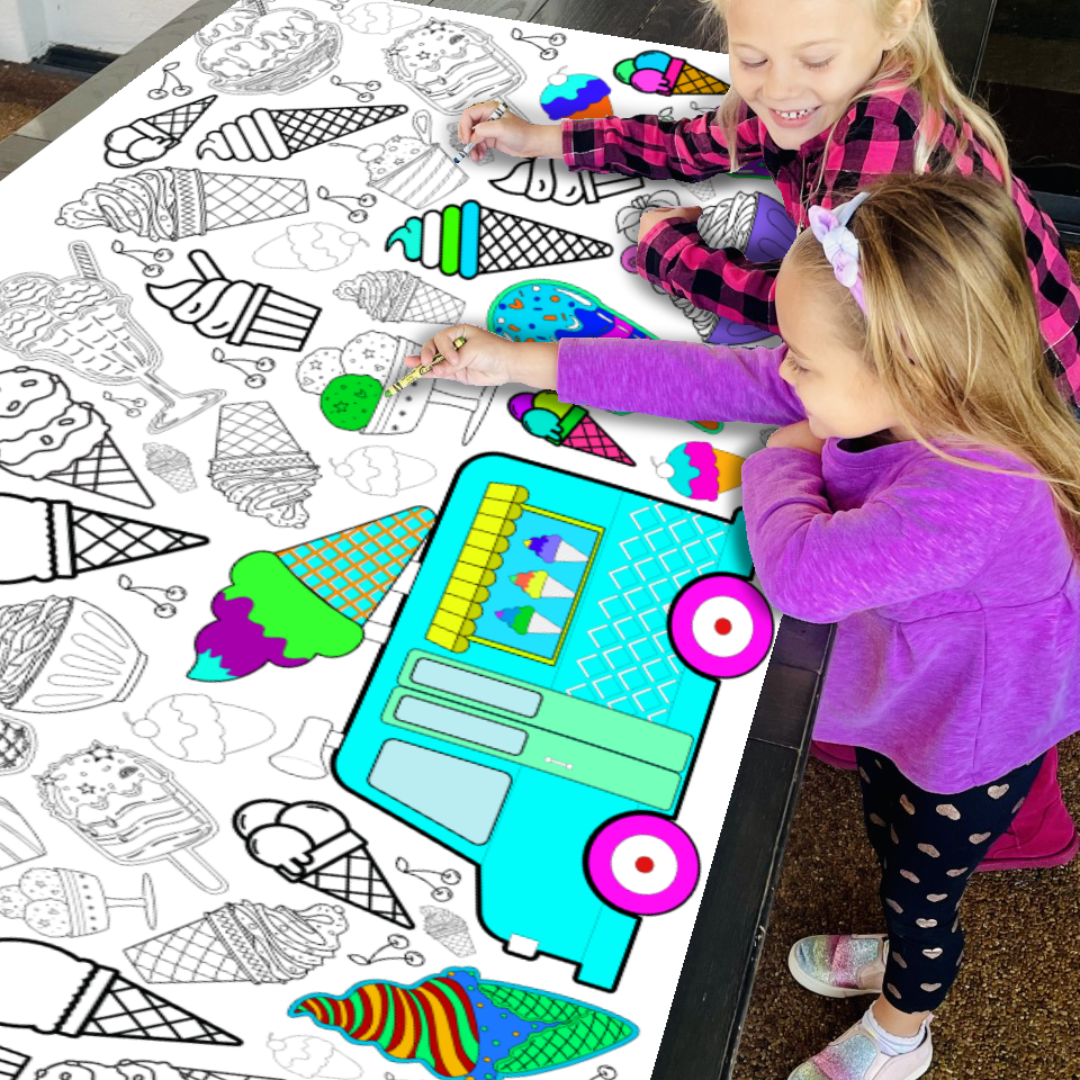 Ice Cream Coloring Tablecloth – Creative Crayons Workshop